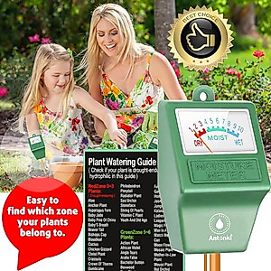 Antonki Plant Water Meter, Soil Moisture Meter, Soil Hygrometer Monitor, Soil Water Sensor Monitor Kit for Flower, Tree Gardening, Farming - No Battery Required - Pack of 2