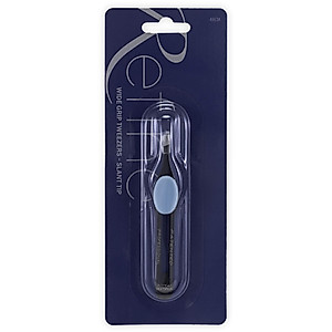 REFINE - Italy - Wide Grip Slant Tip Premium Tweezers, Stainless Steel, for Eyebrow Shaping and Tweezing Facial and Body Hair