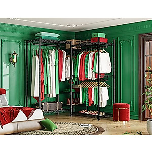 Raybee Clothes Rack Heavy Duty Clothing Racks for Hanging Clothes 725LBS Capacity Metal Clothing Rack Heavy Duty Wire Garment Rack Freestanding Portable Clothes Rack Sturdy 77" H x 70.5" W x 13.8" D