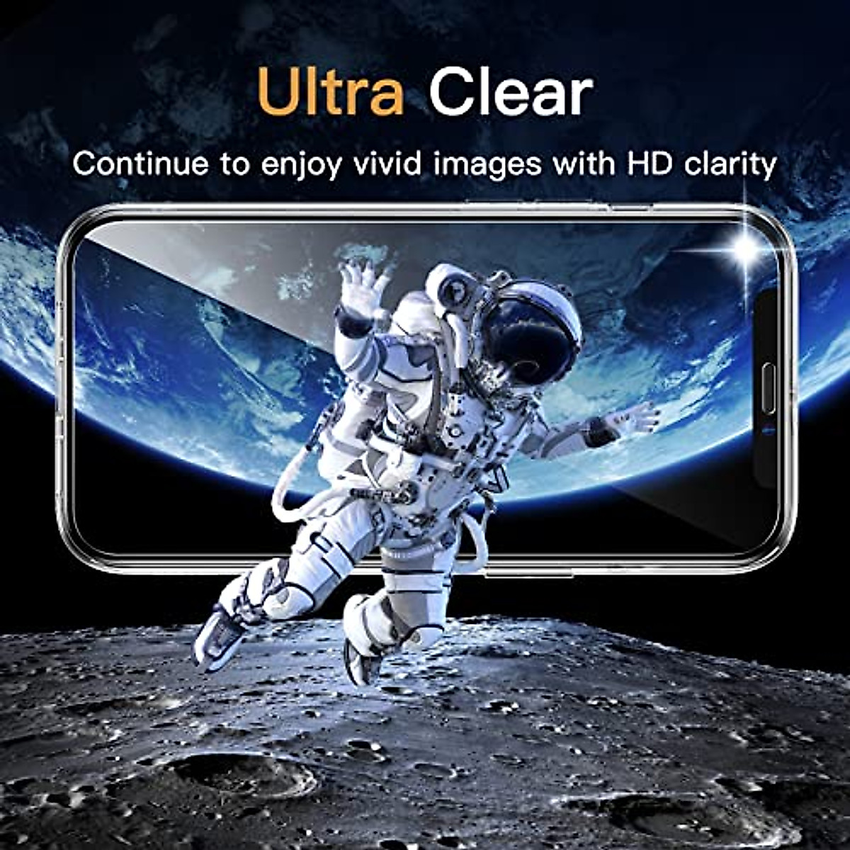 JETech 3 in 1 Case for iPhone 12 Pro 6.1-Inch, with 2-Pack Screen Protector and 2-Pack Camera Lens Protector, Non-Yellowing Shockproof Bumper Phone Cover, Full Coverage Tempered Glass Film (Clear)