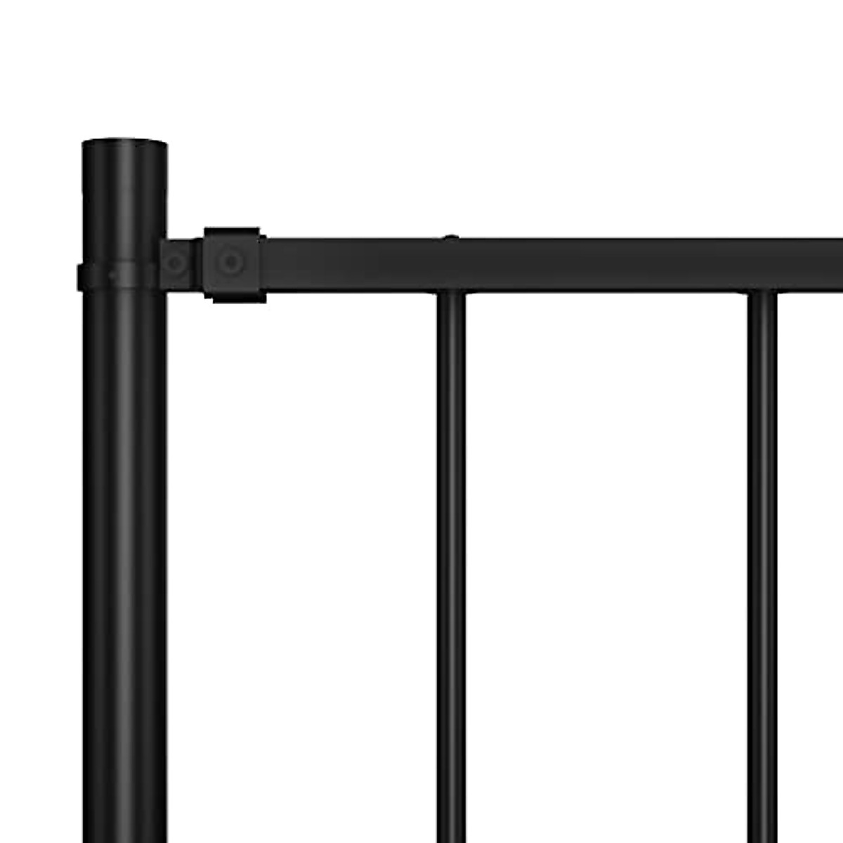 Fence Panel with Posts Powder-Coated Steel,Garden Fence,Steel Fence Panel,Outdoor Residential Fencing for Yard and Garden, Multi-Purpose Metal Animal Fence 5.6'x4.1' Black