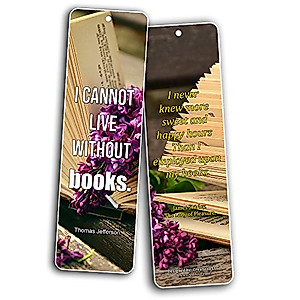 Creanoso Literary Avid Reading Quotes Bookmarker Cards (60-Pack) – Premium Quality Book Reading Bookmarks Design – Premium Gift for Men Women Adult, Bookworm – Awesome Bookmarks