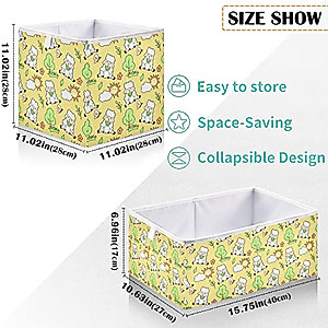visesunny Closet Baskets Cute Sheep Animal Storage Bins Fabric Baskets for Organizing Shelves Foldable Storage Cube Bins for Clothes, Toys, Baby Toiletry, Office Supply