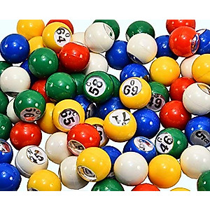 Regal Games - Premium Multicolored Bingo Balls - Easy Read Window - 7/8" - 75 Count - for Large Group Games, Bingo Halls, & Recreational Activities