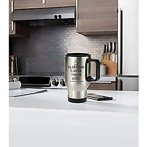 HLLD My Girlfriend Is Hotter Than My Coffee Love Mugs Valentine's Day or Birthday or Christmas or Wedding - 14 Oz 100% Stainless Steel Material Travel Mugs