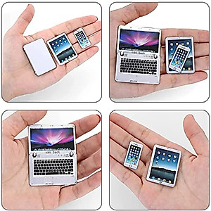 LCXYYY Dollhouse Miniature Laptop Computer Tablet Phone Simulation Accessories, 1:6 Scale Dollhouse Accessories Dolls Play Sets
