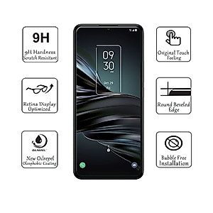 Douglass TCL 20 XE Screen Protector (3 Pack), 9H Tempered Glass Film for TCL 20 XE/TCL A4X 5G Anti-Scratch Anti-Fingerprint Glass Screen Protector Zero Bubbles Ultra-clear 99.99%
