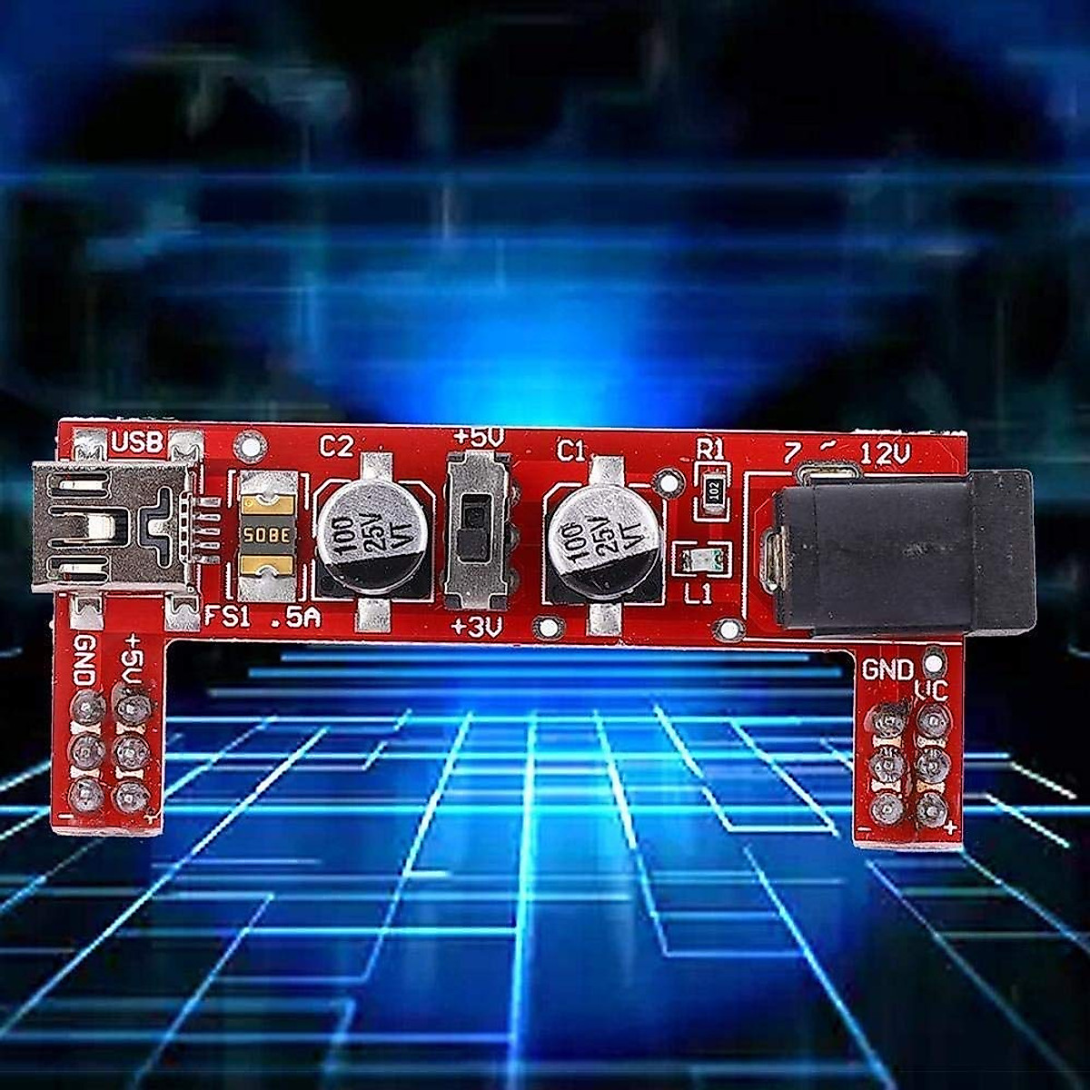 ZYM119 B10 2 Channel 5/3.3V Red Bread Board Power Module Input 6.5~12V DC, for Industrial Electronic Components (excluding Breadboard) Spot Steuermodul Circuit Board