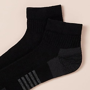 Amazon Essentials Men's Performance Cotton Cushioned Athletic Ankle Socks, 6 Pairs, Black, 12-14