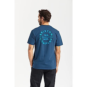 Brixton Men's Pledge Long Sleeve Standard T-Shirt, Moonlit Ocean/Gradient, Large