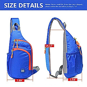 Peicees Small Sling Backpack Waterproof Unisex Shoulder Bag Chest Crossbody Daypack
