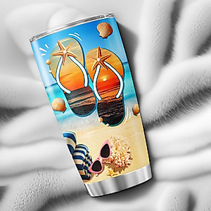 HUBUPU Beach Wearin, For Women Straws Tumblers Summer, Beach Gifts, Tumbler 20 Oz With Lid And Straw