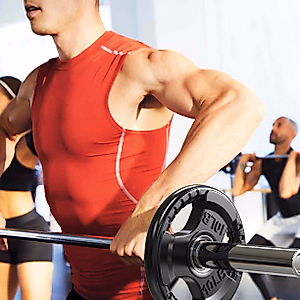 Olympic Rubber Grip Plates for Barbell, 2-Inch Weight Plates for Weight lifting and Strength Weights Training in Home & Gym(10LB-Pair)