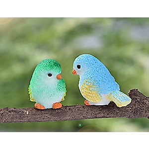 HoneyToys 8pcs Resin Mini Birds, Miniature Figurines, Fairy Garden Accessories, Fairy Garden Supplies, Fairy Garden Animals for Fairy Garden, Plant Pots, Bonsai Craft Decor