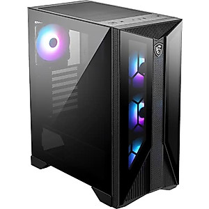 MSI MPG GUNGNIR 120R - Premium Mid-Tower Gaming PC Case - Tempered Glass Side Panel - ARGB 120mm Fans - Liquid Cooling Support up to 360mm Radiator - Vented Front Panel
