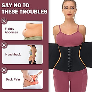YADIFEN Corset Waist Trainer for Women Lower Belly Fat Sweat Waist Trimmer Workout Body Shaper