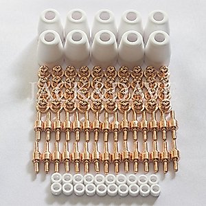 Jack&Dave 100 Pcs Plasma Cutting Consumables (Standard) Fit Cut40 50 with Plasma Cutter Torch PT31 LG40