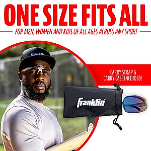 Franklin Sports Oval MLB WHT DLX FLIP-UP Sunglasses, White, 147mm