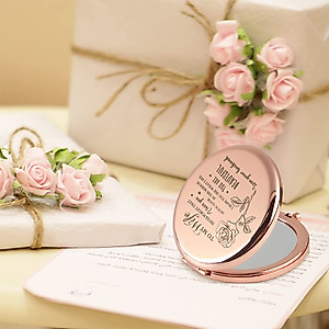 GAOLZIUY Gifts for Wife - Beautiful Wife Gift Rose Gold Compact Mirror, Birthday Gifts for Women, Wedding Anniversary, Valentines Day, Mothers Day for Wife