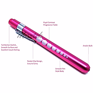 Heavy Duty Reusable Penlight + All Black Tactical Percussion Taylor Hammer (A2ZSCILAB) (Pink Penlight + Hammer)