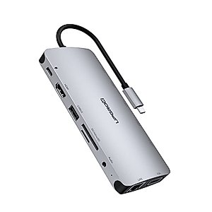 USB C Docking Station, MacBook HDMI Adapter 13-in-1 UPGROW Type-C Hub with 4K HDMI,VGA,USB 3.0&2.0, USB C/F, PD Charger, SD/TF, RJ45, Aux, USB C Ethernet Adapter Splitter for Most Type C Laptops