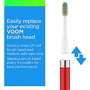 Voom Sonic - Go 1 Replacement Heads | Replacement Brushes | Advanced Bristle Technology| Soft DuPont Nylon Bristles | Oral Care, 4 Count (Pack of 1)