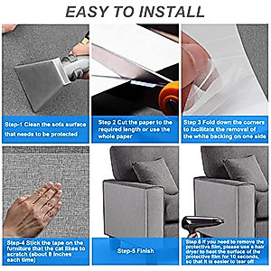 Furniture Protectors from Cats Couch Corner Protector for Anti Cats Scratch Protectors Deterrent for Furniture Tape XL - 8 Pack