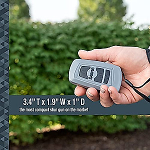 SABRE Compact Stun Gun, Flashlight & Personal Alarm –Rechargeable 3-in-1 Personal Safety Tool w/ Wrist Strap for Quick Access