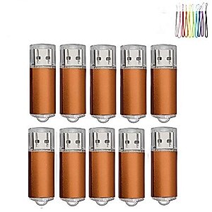10PCS 2.0/3.0 USB Flash Drive Pen Drive Memory Stick Thumb Stick Pen Black (2.0/4GB, Orange)