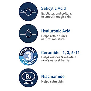 CeraVe SA Smoothing Cleanser | 236ml/8oz | Face and Body Wash with Salicylic Acid