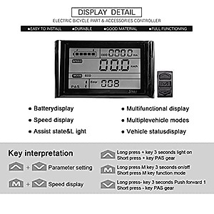 20" Rear Wheel Electric Hub Motor Kit, 20inch 72V 3000W Electric Bike Controller S900 Panel Rear Drive Hub Thumb Throttle Kit for Electric Bike Conversion