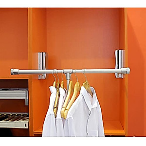 Drop-Down Wardrobe Hanging Rail, Aluminum Closet Storage Rack Drying Rack, Adjustable Closet Rod Wardrobe Lifter Storage Rack, Adjustable 510-1210mm, Load 30KG (Size : 510-660mm)