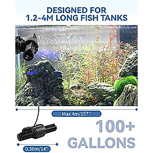 Poafamx Wave Maker for Aquarium with Controller 50W for Min 1.2m/3.9ft Long Fish Tank Above 100 Gallon Saltwater and Freshwater Cross Flow Water Circulation Pump Magnet Suction Base 110V