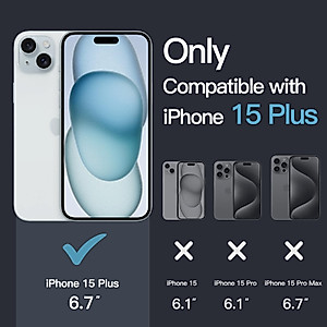 JETech Case for iPhone 15 Plus 6.7-Inch, Non-Yellowing Shockproof Phone Bumper Cover, Anti-Scratch Clear Back (Clear)