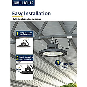 Super Bright UFO LED High Bay Light 150W 22500lm 5000K, 30% Brighter than normal LED, Alternative to 600W MH/HPS for Shop Garage Barn Warehouse Factory Gym, 100-277V, UL US Plug 5’ Cable, IP65