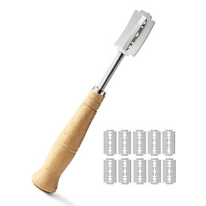 Lccowot Bread Lame, Stainless Steel Bread Lame Dough Scoring Tool, Premium Sourdough Scoring Tool, Bread Scorer with 10 Razor Blades