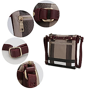 MKF Crossbody Bags for women - Adjustable Shoulder Strap - PU Leather Handbag - Crossover Side Messenger Purse