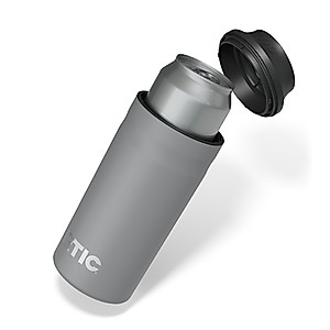 RTIC Can Chiller with Slider Lid, Fits Various Sizes Including 12oz, 16oz, & Slim Cans, Double Wall Vacuum Insulated, Stainless Steel, Sweat Proof, White