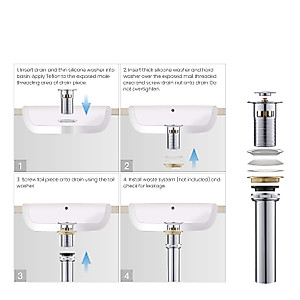 KIBI Infinity Single Handle Bathroom Vanity Sink Faucet with Pop Up Drain | Solid Brass Lavatory Faucet with High Arc Spout | Includes Water Hose for Easy Installation (Chrome Finish, KBF1006)