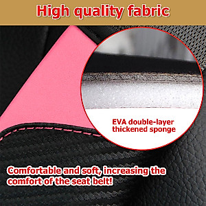 AUCELI 2PCS Car Seat Belt Cover, Carbon Fiber Safety Seatbelt Shoulder Strap Covers, Breathable Leather Soft Harness Pad Protect Your Neck and Shoulder Compatible with Cars