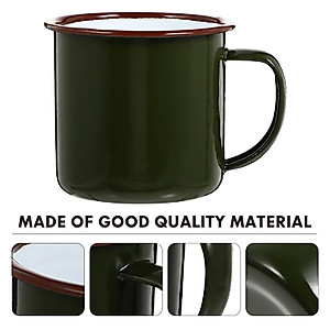 Hemoton Hiking Backpack Enamel Mug Cup Enamel Mug Vintage Iron Water Cup Small Tass Hot Pot Coffee Tin Mug Metal Camping Cup for Tea Beverage Whiskey Wine (Green) Hot Cocoa Mug Camping Gear