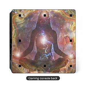 Girl in Lotus Position in Space Deep Meditation Sticker for P-S4 Controller Full Protective Skin Cover Design Wrap Decal Sticker Compatible with P-S4 Print