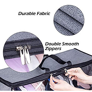 KIMBORA 2 PCS Wide Hat Storage for Baseball Caps Organizer with 2 Sturdy Handles Hat Racks Holder Grey Capbox Stackable for Home Travel