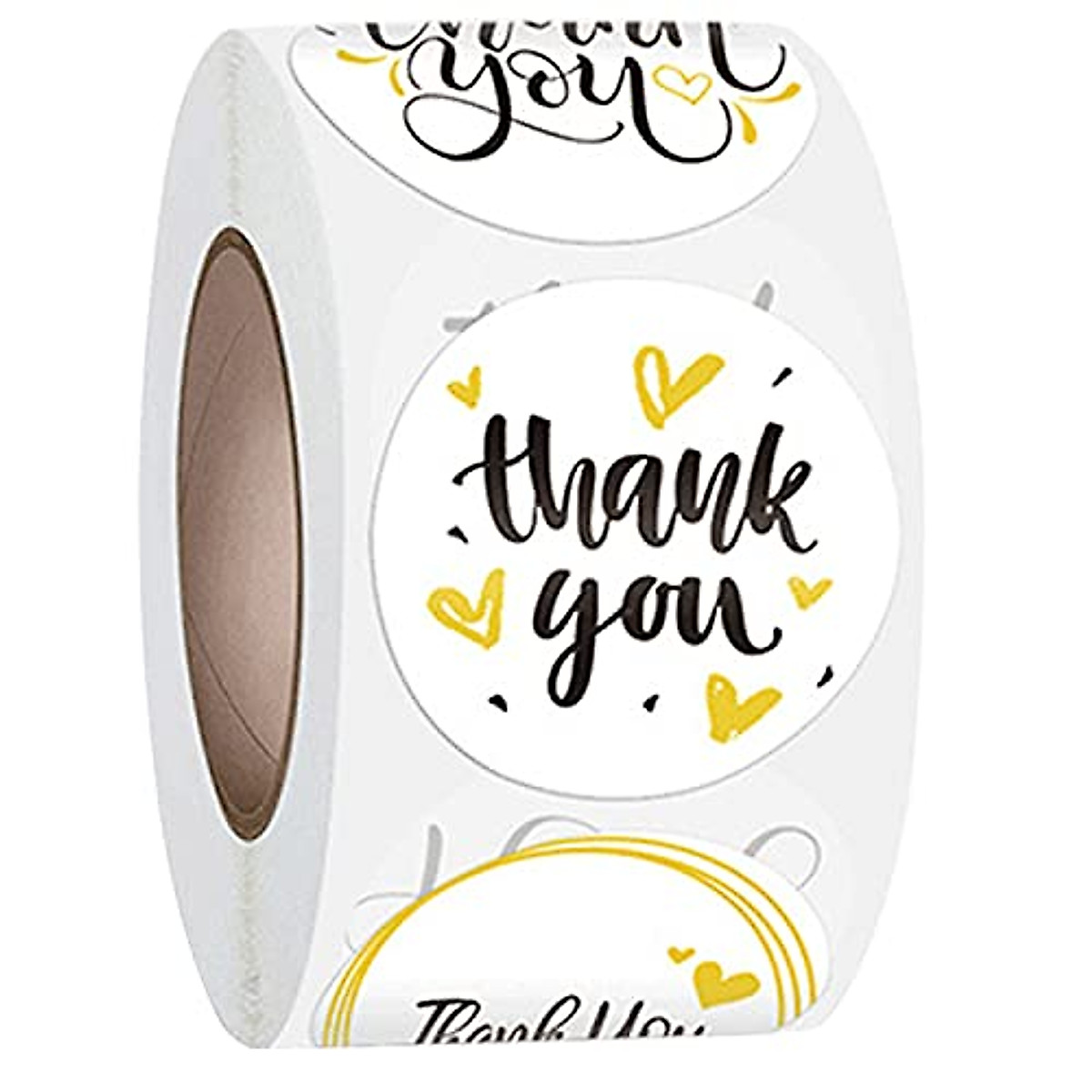 Thank You Sticker roll, Business Sticker, Bubble Envelope and Gift Bag Packaging Label, 3 Different Flower Patterns. 500 Sheets per roll, 1.5 inches in diamete, 4style
