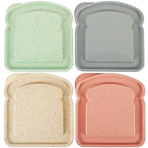 4pcs Sandwich Containers Food Storage Sandwich Box Toast Shape Sandwich Box Bread Keeper Holder Lunch Box Home Kitchen