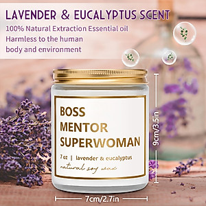 Boss Day Gifts for Women, Best Boss Lady Gifts for Women - Lavender Scented Candle, Boss Retirement Gifts, Christmas Farewell Retirement Gifts for Boss Women