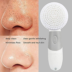 Facial Cleansing Brush 4 in 1 Kit Microdermabrasion Exfoliation Electric Waterproof Makeup Cleanser with 4 Brush Heads for Blackhead Remover Acne Dead Oily Sensitive Dry Skin
