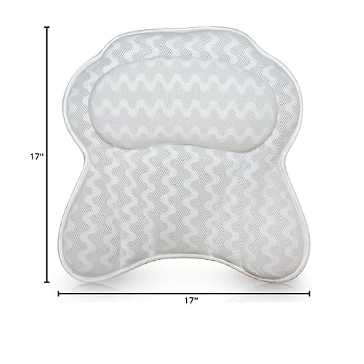 Bath Pillow for Tub, Luxury Bathtub Pillow Head and Neck Support, Relaxing Spa Cushion Head Rest for Tub, Bathtub Accessories for Women and Men with Quick Drying 3D Air Mesh Portable Washable