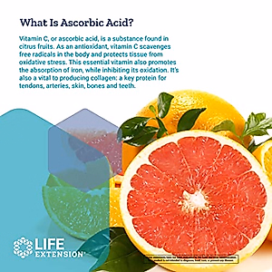 Life Extension Buffered Vitamin C Powder – Ascorbic Acid Vitamin C, Calcium, Magnesium, and Mineral Supplements for Sensitive Stomachs – Gluten-Free, Non-GMO, Vegetarian – 454g ( 84Servings )