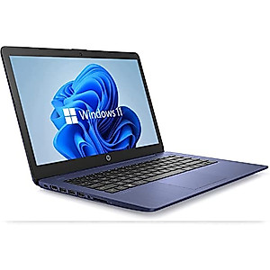HP Newest 14" HD Laptop, Windows 11, Intel Celeron Dual-Core Processor Up to 2.60GHz, 4GB RAM, 64GB SSD, Webcam, Dale Pink(Renewed) (Dale Blue)